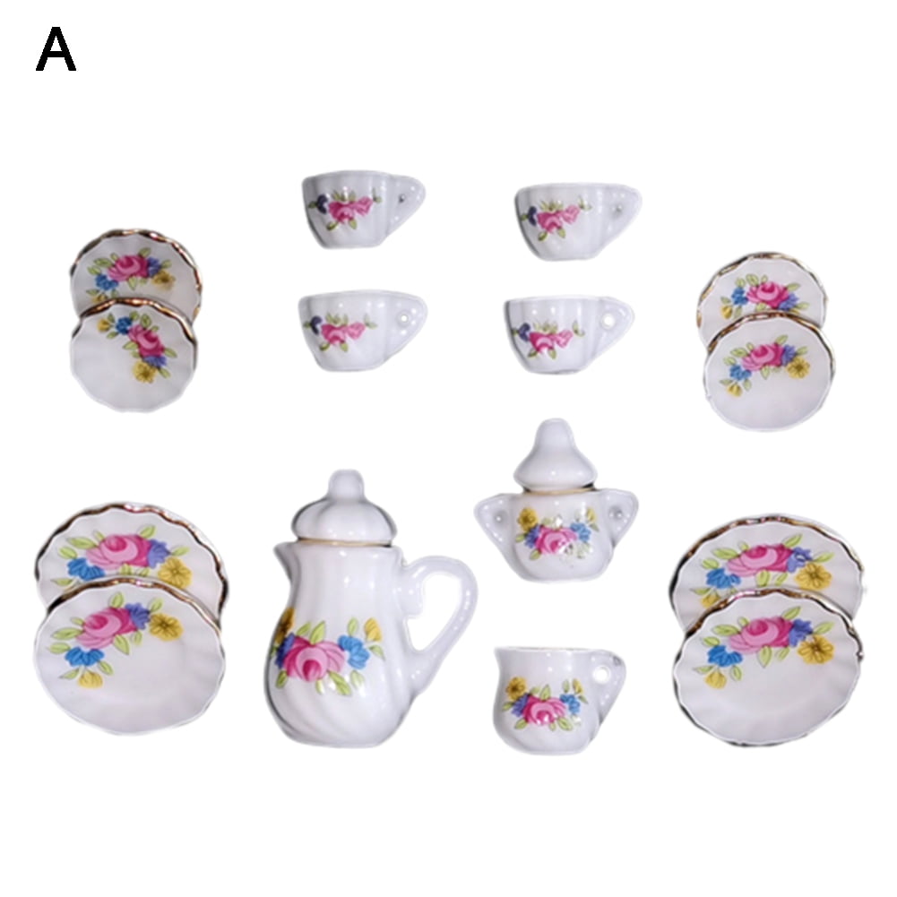 Doll House Miniature Mini Ceramic Tea Set Model Fairy Garden Decor ...
