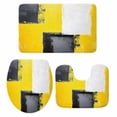 Abstract Color Stitching Bathroom Rugs Set Black Yellow Graffiti Art ...