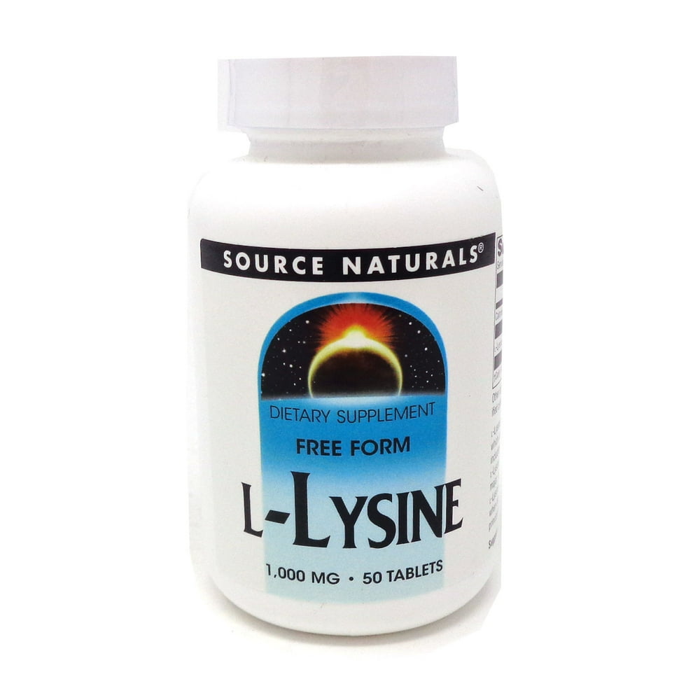 Source Naturals - L-Lysine 1000 mg. - 50 Tablets - Walmart.com ...