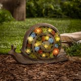 Gerson 16.6" Solar Lighted Resin Garden Snail with Succulent Details ...