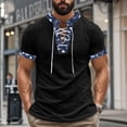 Black Man Graphic T Shirts Collared Neck Lace Spandex Corduroy Tops Tee ...