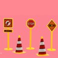 OUNONA Creative Assorted Color Plastic Cake Toppers with Road Sign ...