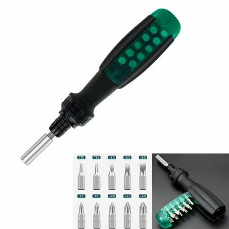 HUACA Magnetic Ratchet Screwdriver 11 in 1, Screwdriver Bit Set with ...