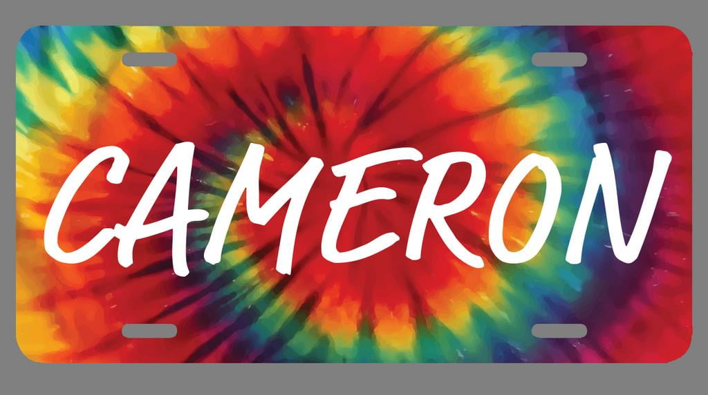 Cameron Name Tie Dye Style License Plate Tag Vanity Novelty Metal | UV ...