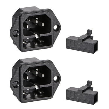 Panel Mount Plug Adapter AC 250V 10A C14 3 Pins IEC Inlet Module Plug ...
