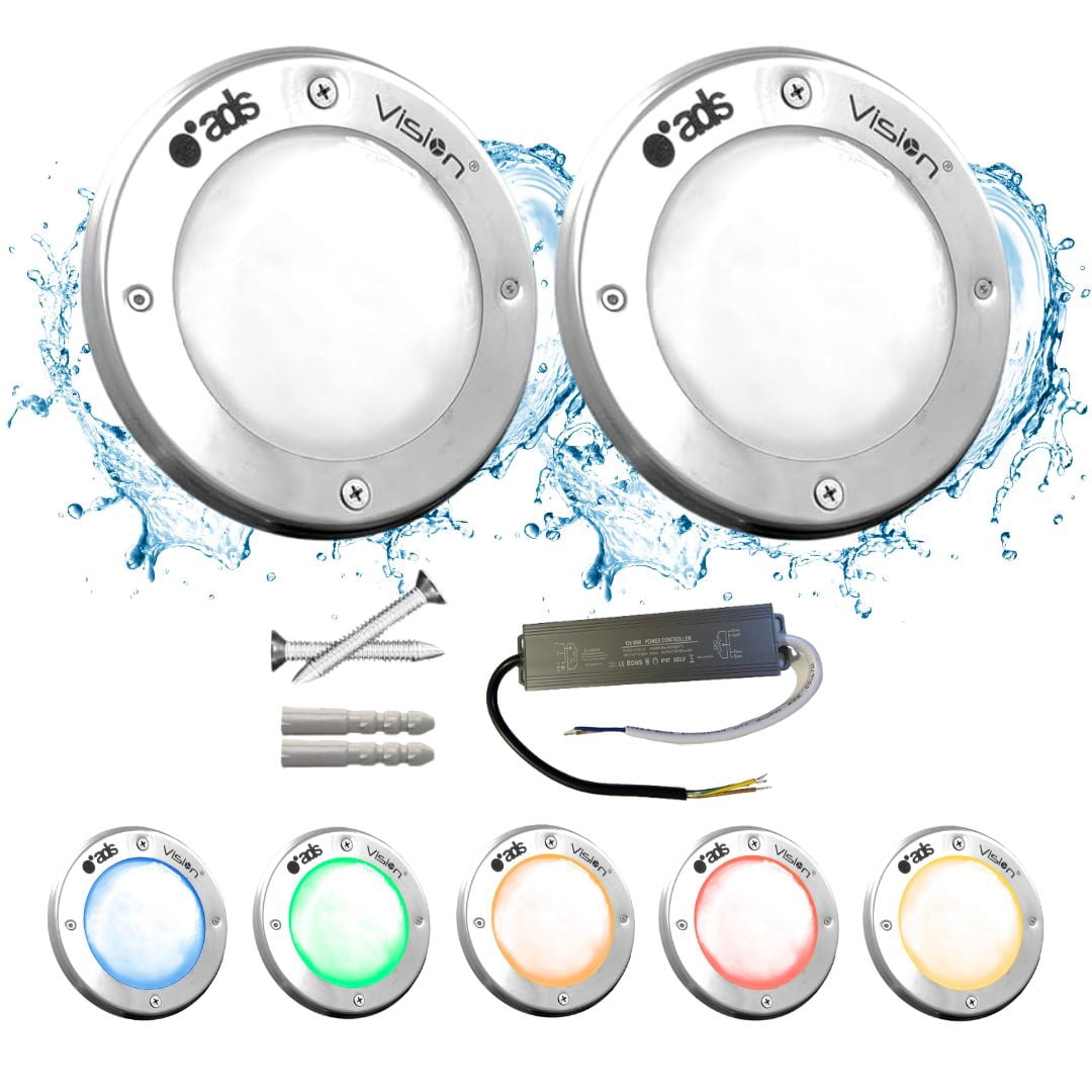 2 Lámparas LED Sumergible Para Alberca de nicho o sobreponer ADS SPA ...
