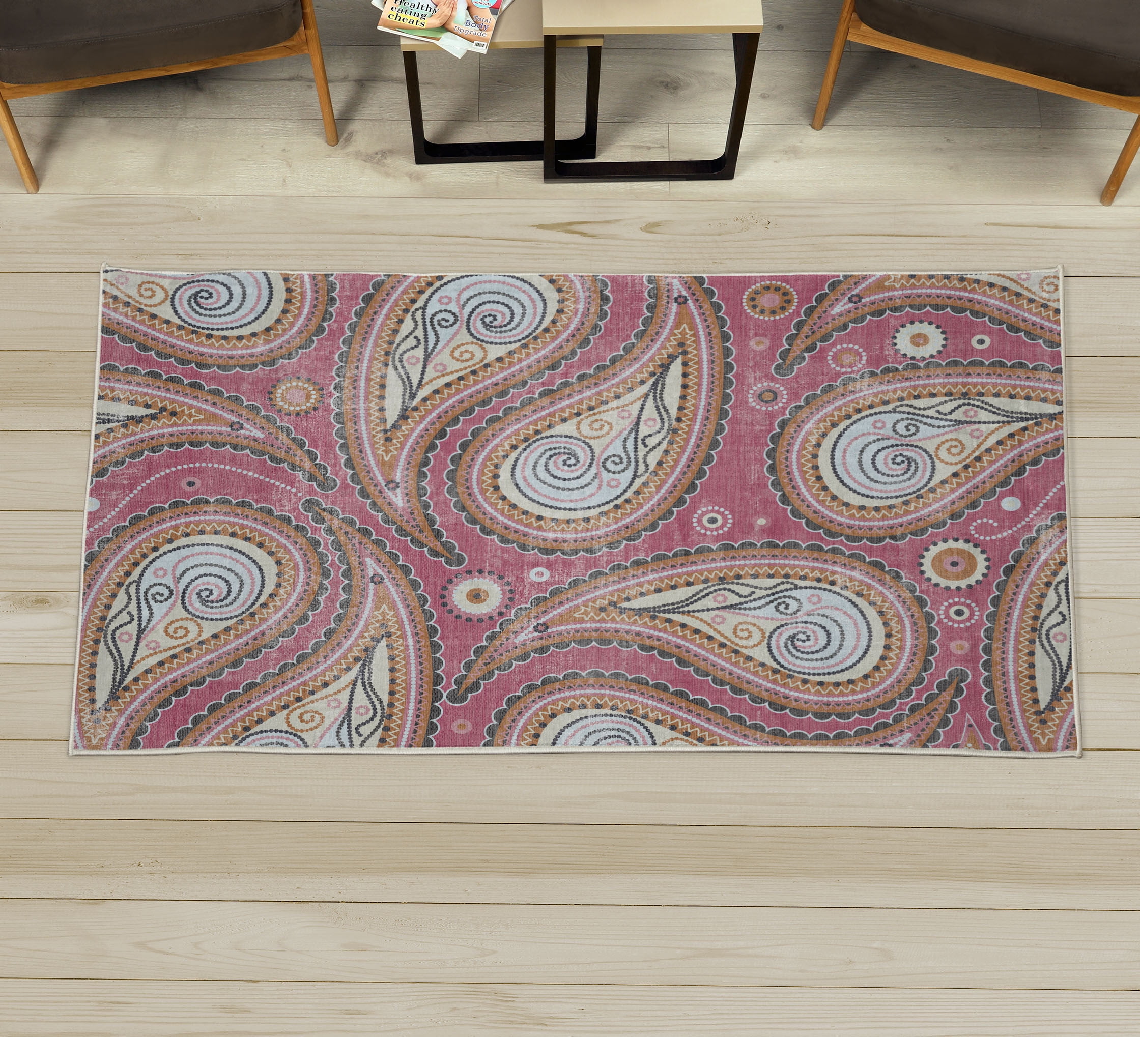 Paisley Decorative Rug, Continuous Fig Like Motifs Pattern Mandala ...