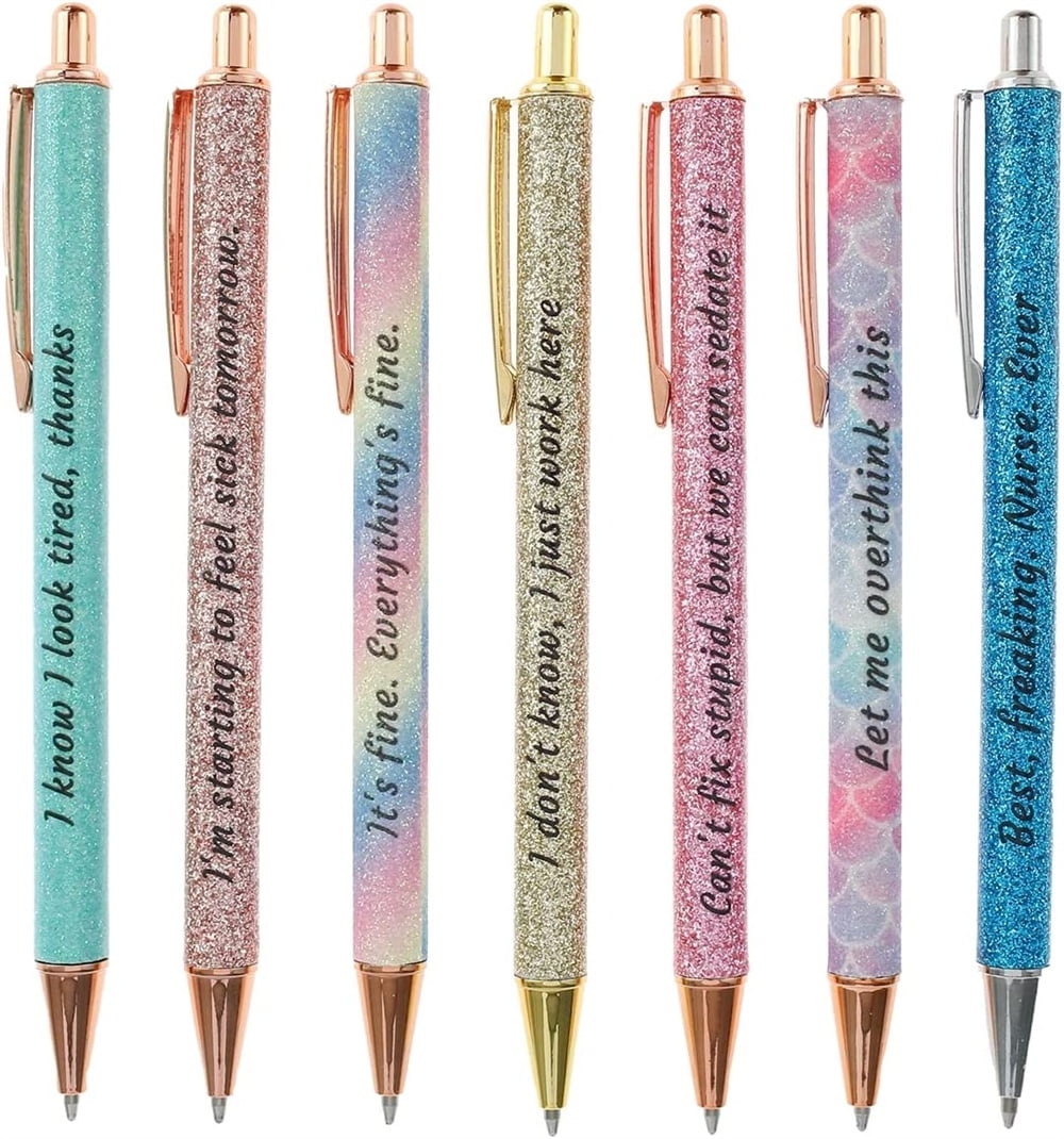 NOGIS 7 Pcs Funny Pens, Seven Days of The Week Pen Describing Mentality ...