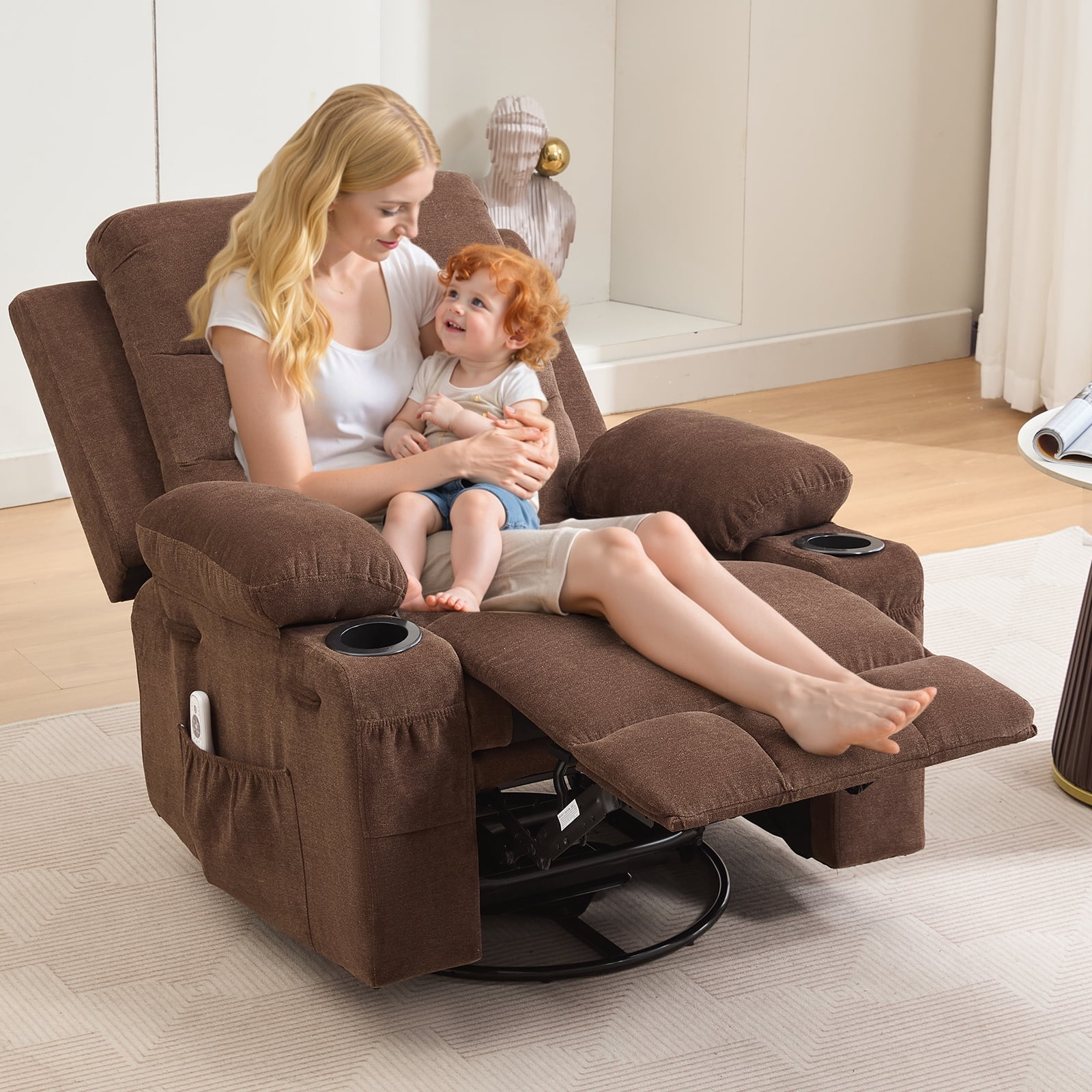 Click here for Outop Oversized Swivel Recliner Chair With Massage... prices