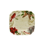 222 Fifth Holiday Wishes 12-Piece Porcelain Dinnerware Set, Red/Green ...