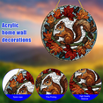 Acrylic Round Hanging Ornament Red Squirrel Autumn Leaves Pinecones 1 ...