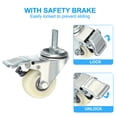 Uxcell 2 Inch Stem Caster Wheels, 4Pcs (2 with Brake) Low Profile ...
