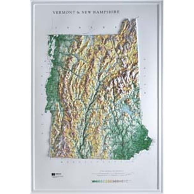 Raised Relief Map Vermont New Hampshire State Map - Walmart.com