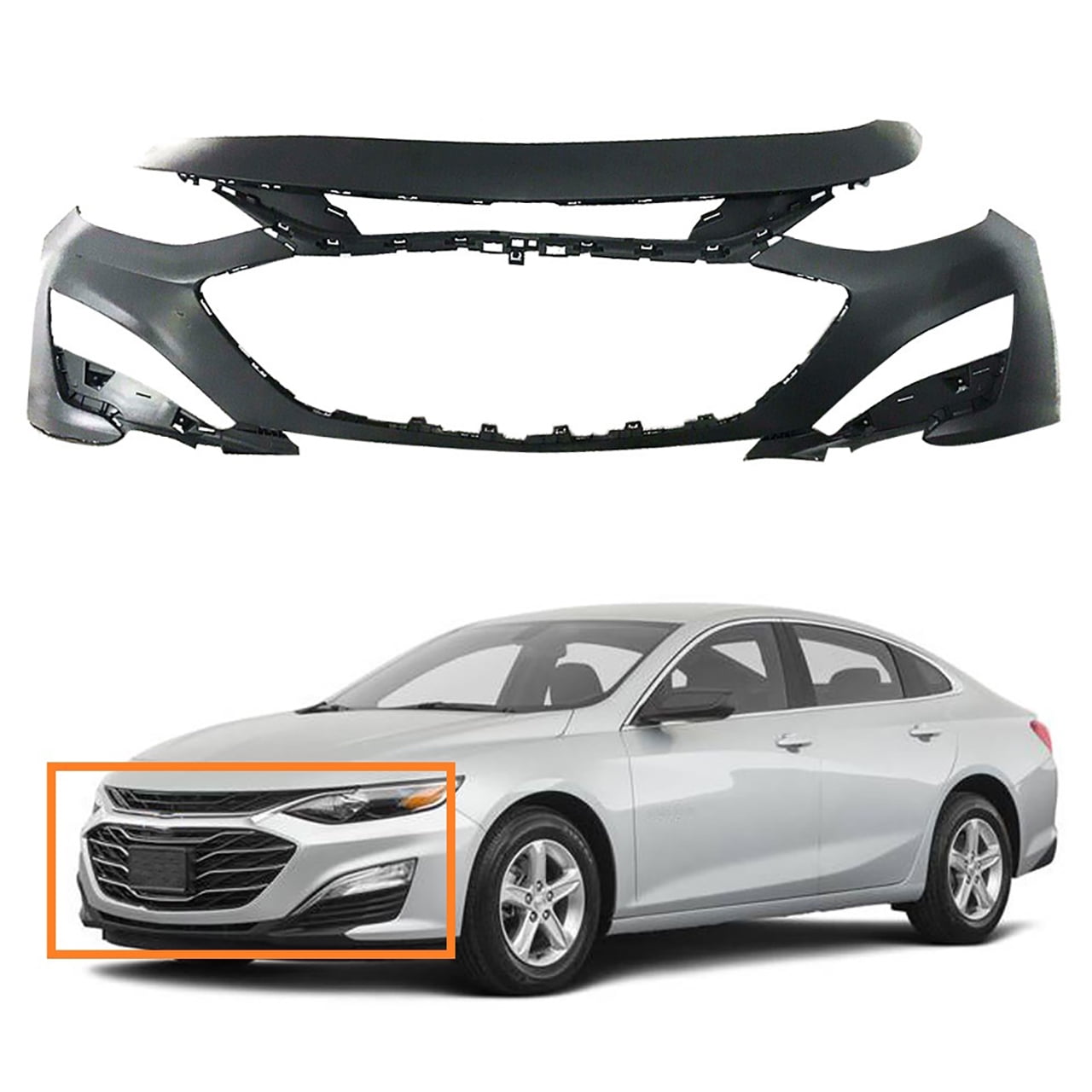 Labwork Front Bumper Cover Unpainted Fit for Chevrolet Malibu 2019 2020 ...