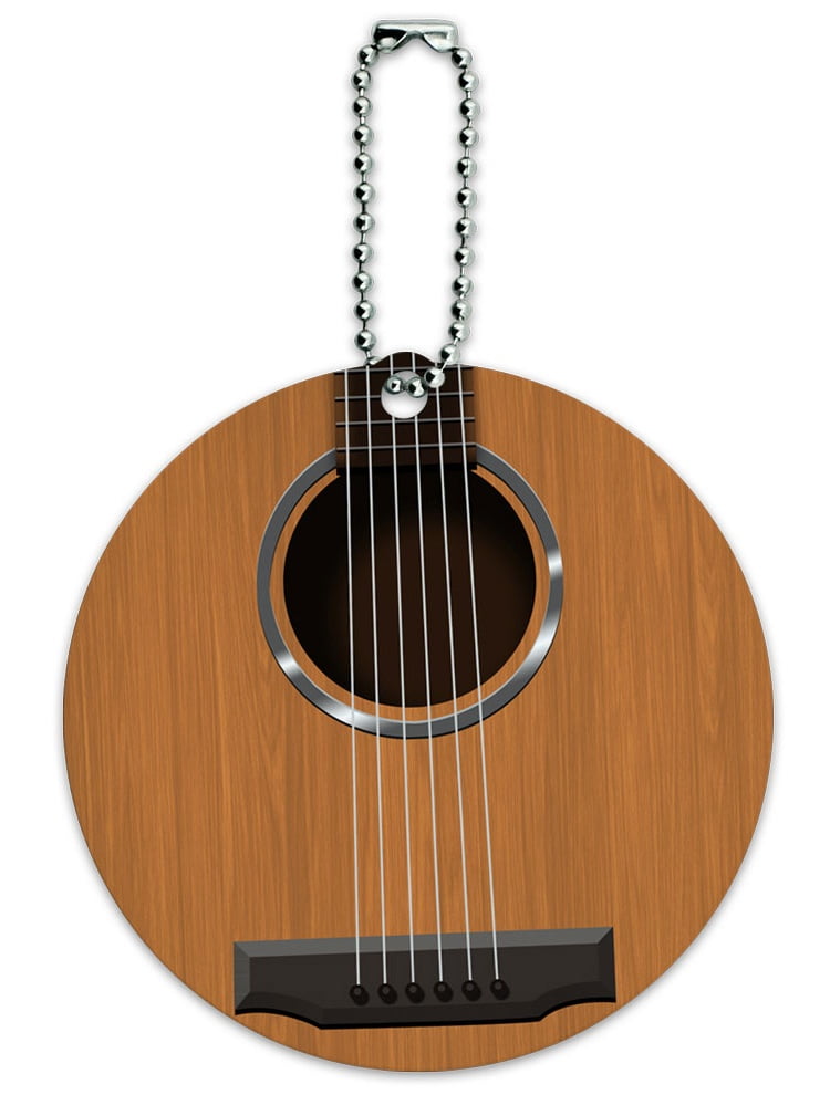Graphics and More Acoustic Guitar Strings Round ID Card Luggage Tag ...