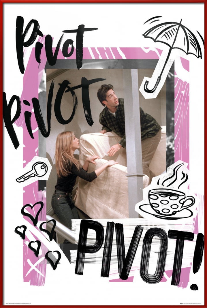 Friends - Framed TV Show Poster (Ross & Rachel - Couch - PIVot & PIVot ...