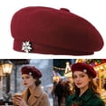 COOLHOOD Thickened Berets Hat with Sparkling Rhinestones Flower for ...