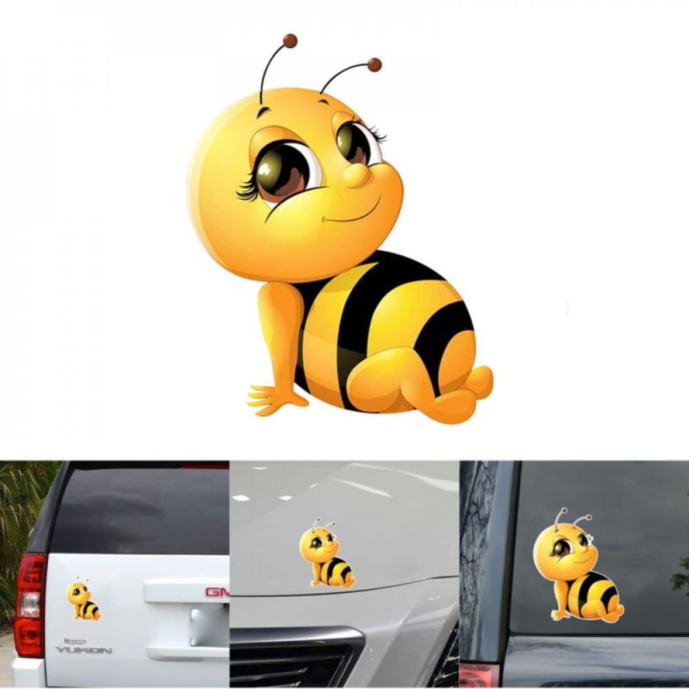 Creative Funny Cartoon Decal Smile Bee Car Big Eyes Sticker bee sticker ...