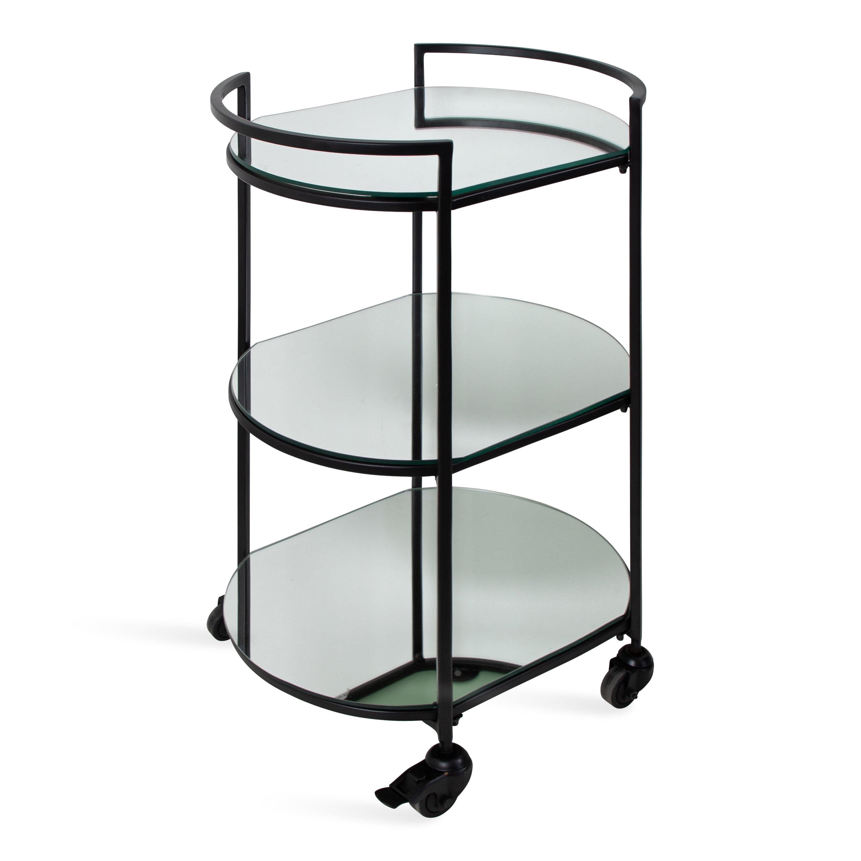 Kate and Laurel Vasseur Modern Bar Cart, 19 x 15 x 30, Black, Sleek 3 ...