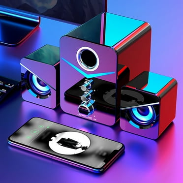 beFree Sound Computer Gaming Speakers with Color LED RGB Lights ...