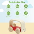 PlanToys® Wooden Vroom Bus | Montessori Push and Go Toy for Fine Motor ...