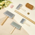 4 Pairs 4 Styles 201 Stainless Steel Pet Combs with Wooden Handle Cat ...