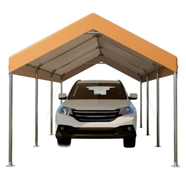 10x20ft carport portable garage with mesh windows and rolling doors ...