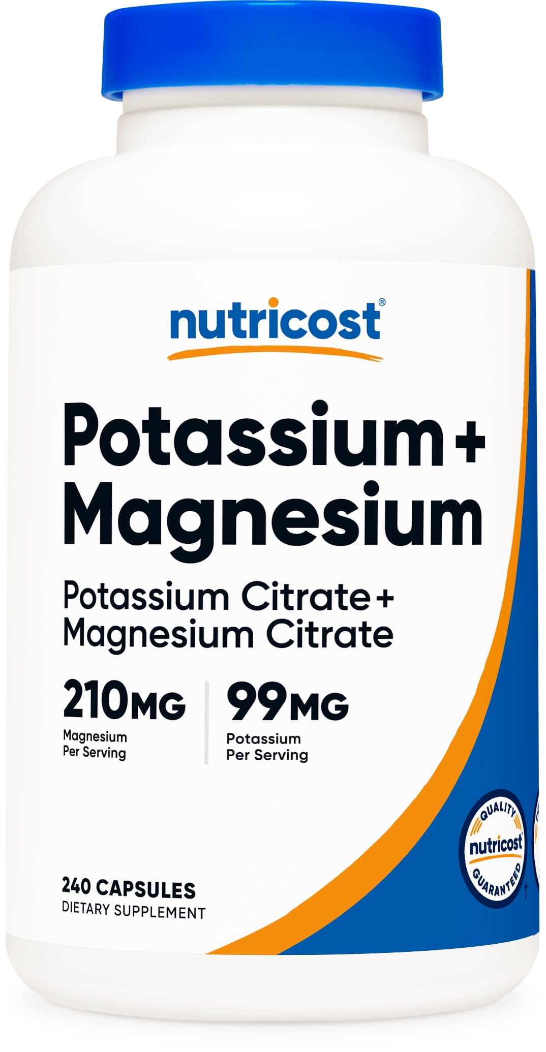 Nutricost Potassium (99 mg) Magnesium (210 mg) Citrates, 240 Capsules ...