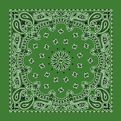 American Made Lime Green Western Paisley Bandana - Single Piece 22x22 ...