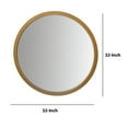 32 Inch Round Wooden Frame Floating Wall Beveled Mirror, Brown- Saltoro ...