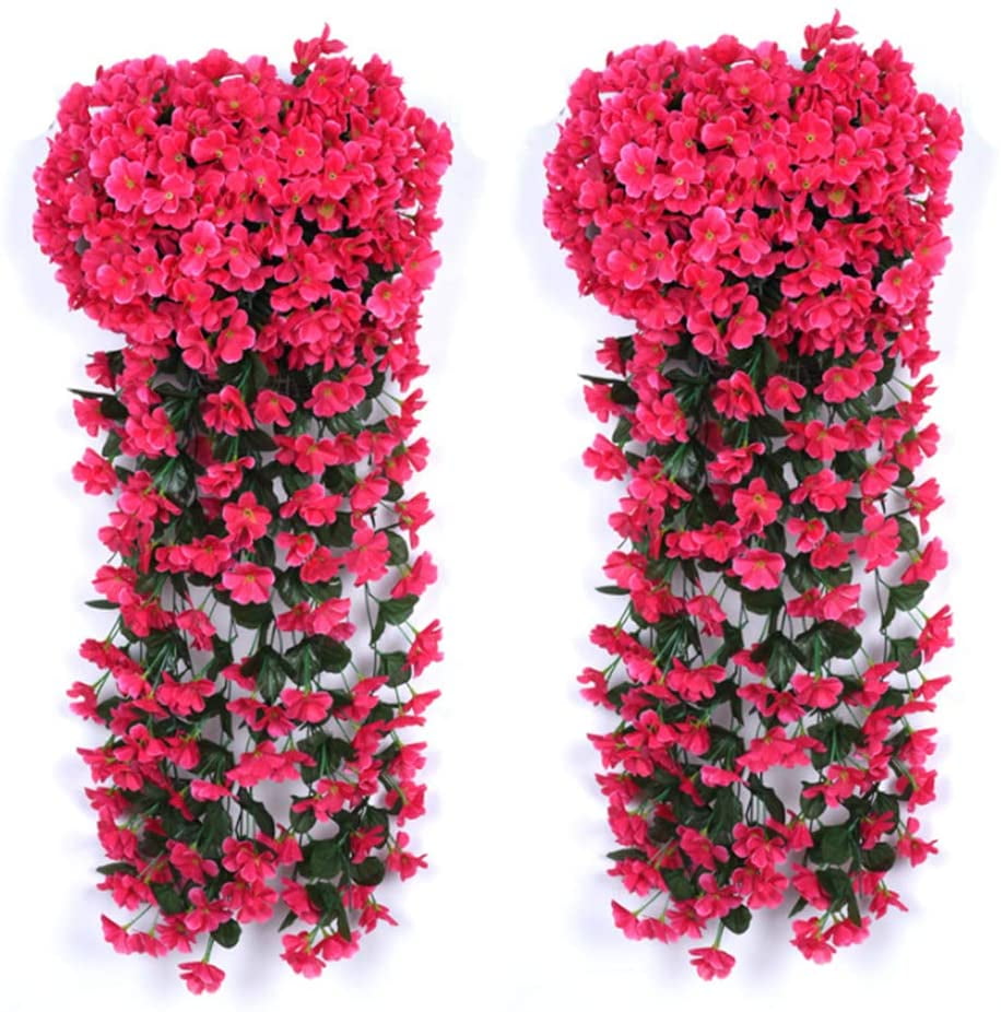 Morttic 2x Artificial Flowers Romantic Violet Garland Silk Flower Vines ...