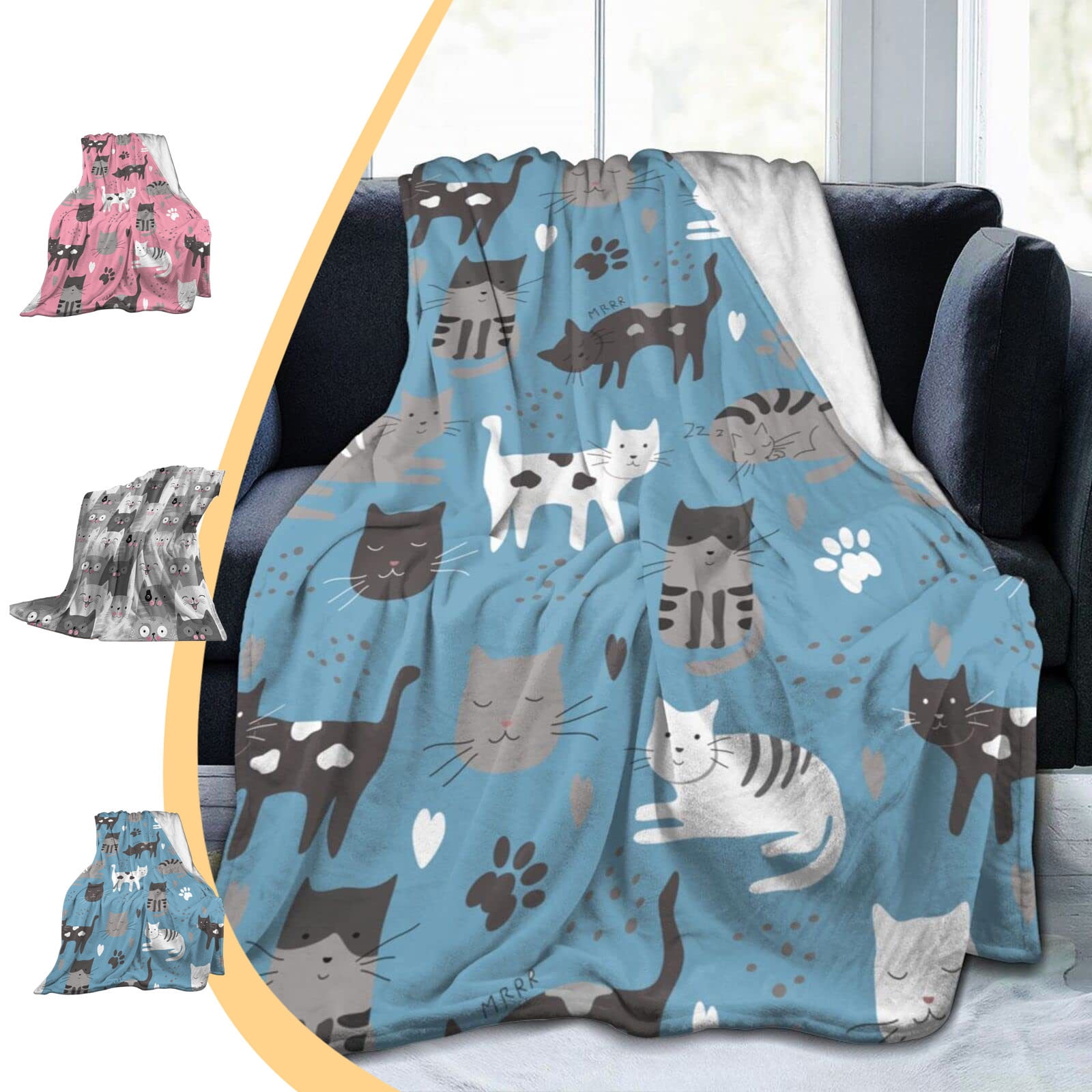 Click here for Sentmoon Soft Blanket Soft Throw Blanket Cute Cats... prices