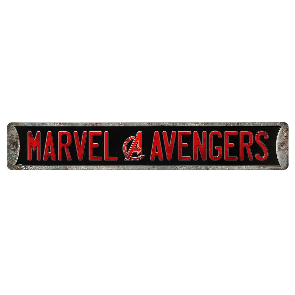 Marvel Avengers Embossed Metal Street Sign - Walmart.com - Walmart.com