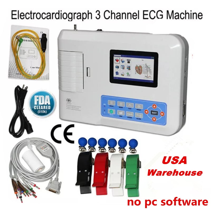 Buy CONTEC ECG300G Electrocardiograph Digital 3 Channel 12 lead EKG ...