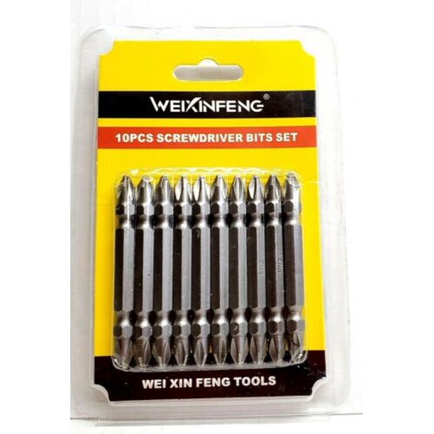 10pc Phillips Double End Screwdriver Bits Hex Driver 1/4" Shank Long ...