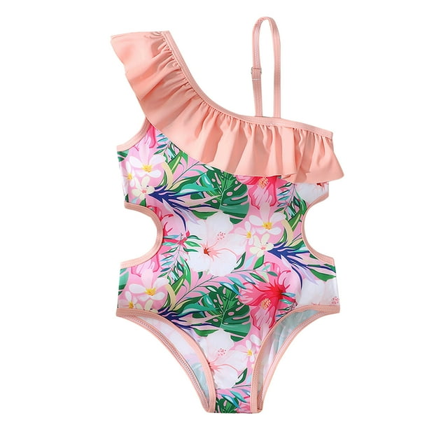 Kids Swimsuits For Girls One Piece Sport Prints Bikini Set Swimwear ...