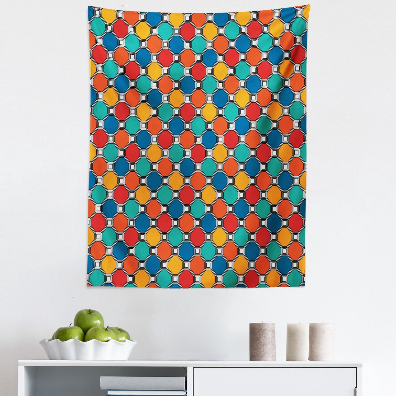 Geometric Tapestry, Design of Hexagonal Pattern Colorful Composition ...