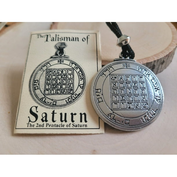 Talisman of Saturn Magic Pentacle Solomon Seal Luck Protection Pendant ...