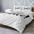 4 Piece Duvet Cover Set Queen, Abstract Art Smile Text Soft Breathable ...