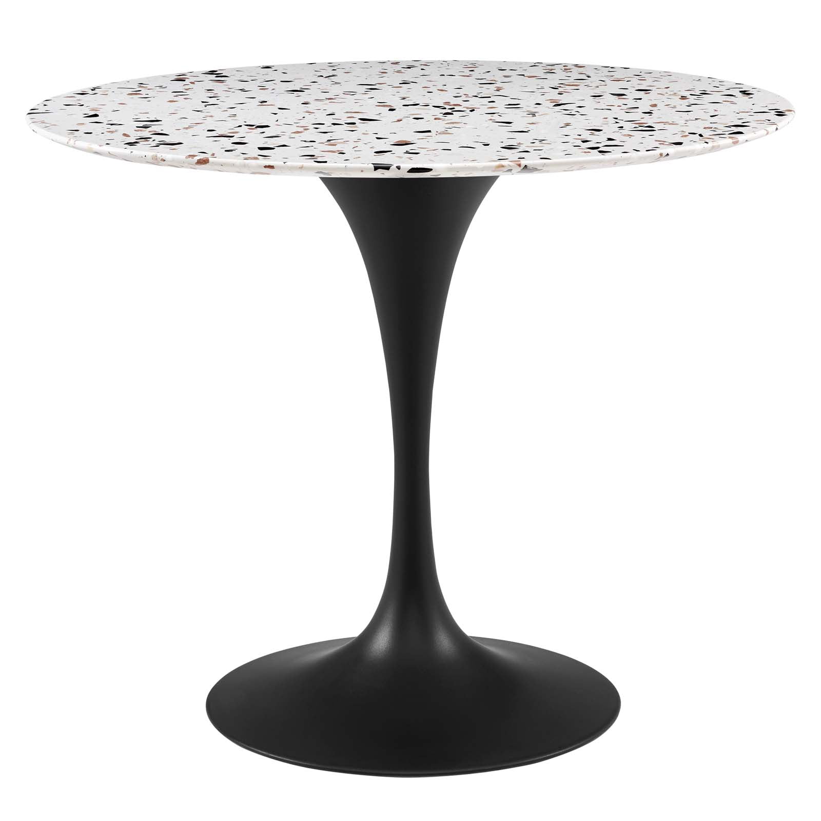 36 inch Dining Table, Round, White Black, Wood, Metal Steel, Modern ...