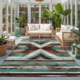 Aztec Southwestern Area Rugs 5x8ft Vintage Abstract Brown Turquoise ...