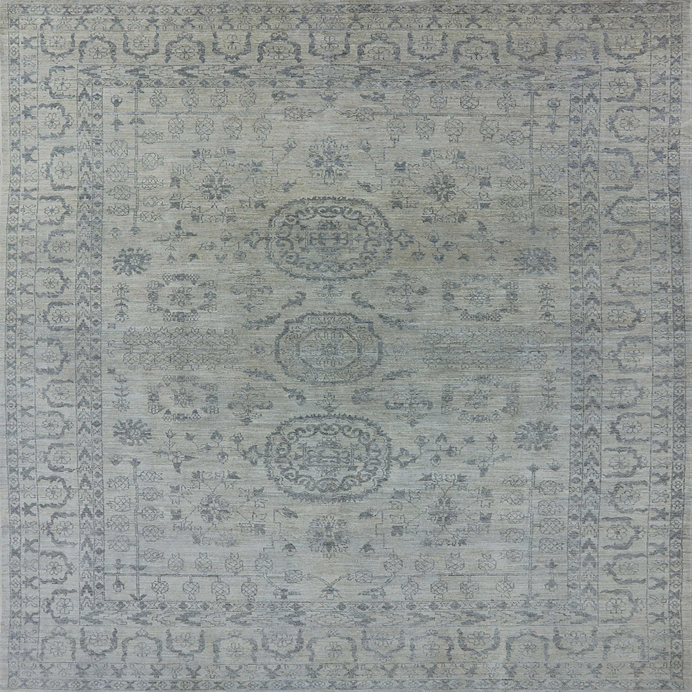 Ahgly Company Indoor Square Mid-Century Modern Gray Oriental Area Rugs ...