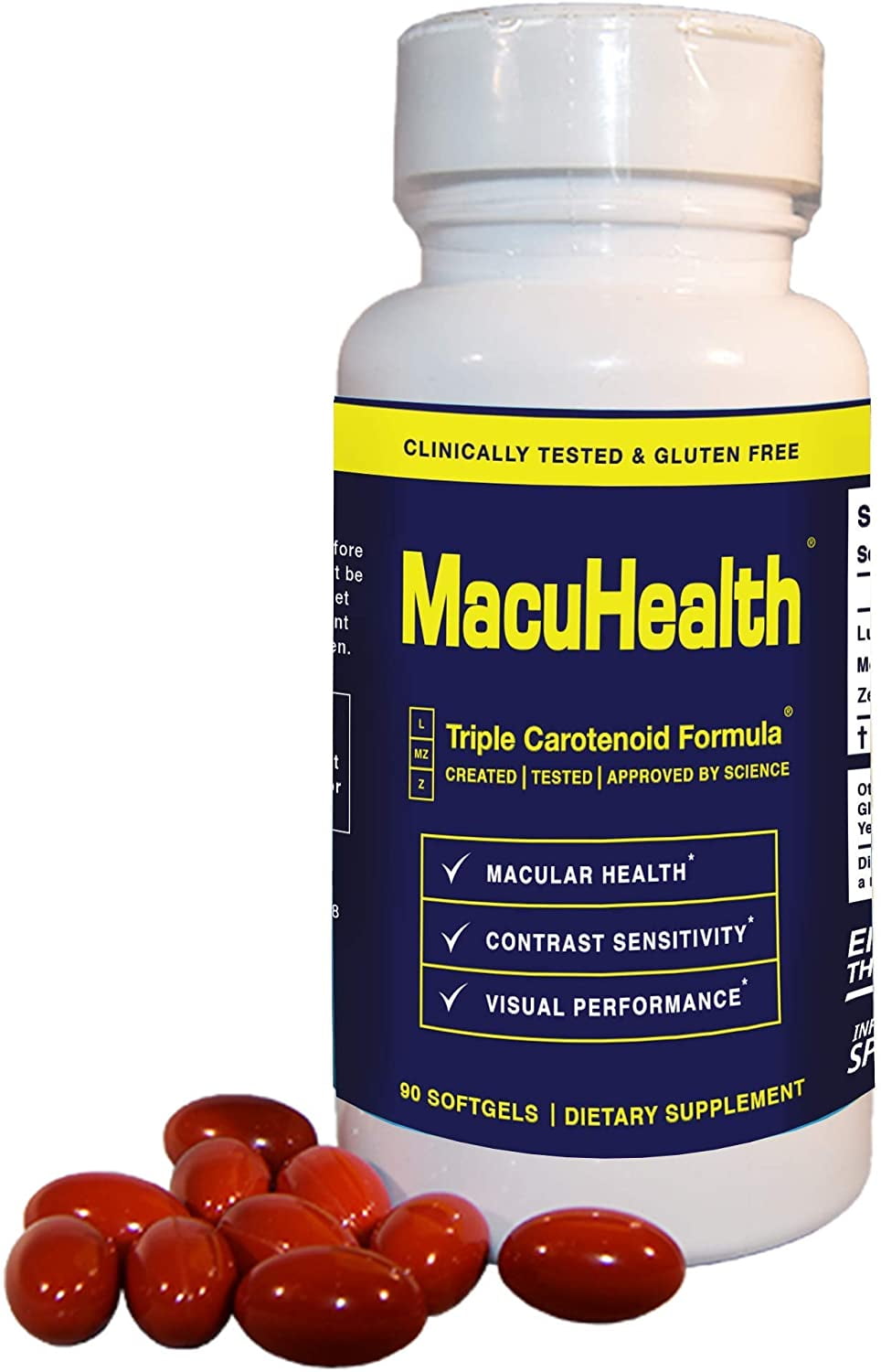 MacuHealth Eye Vitamins Supplement for Adults (90 Softgels, 3 Month ...