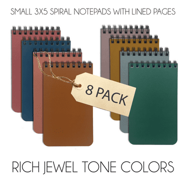 12 Pack Small Spiral Bound Pocket Sized Notebook with Lined Pages, 50 ...