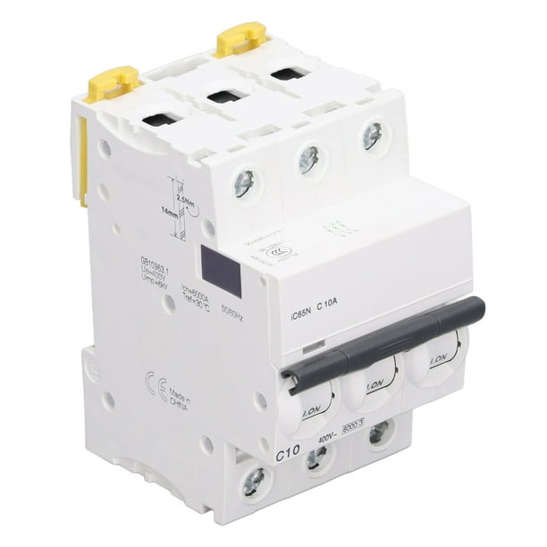 Disyuntor en Miniatura 3P 400V Montaje en riel DIN Interruptor de protección contra sobrecarga ...