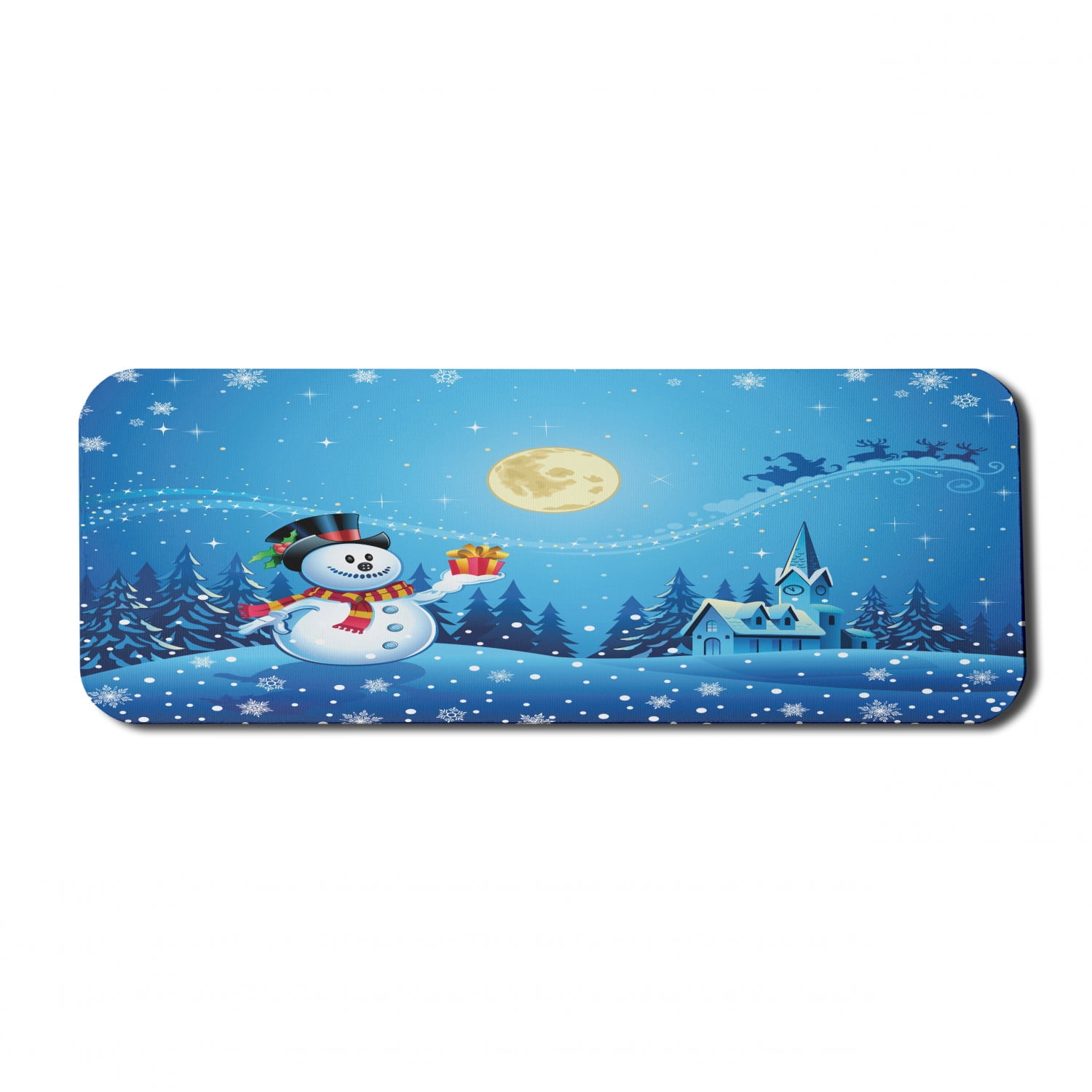 Christmas Computer Mouse Pad, Snowman Gets the Gift from Santa Claus in ...