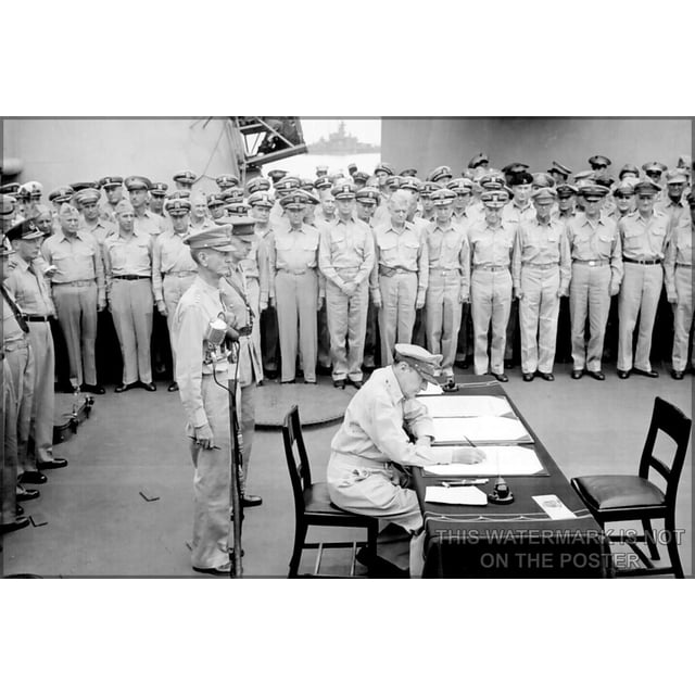 24"x36" Gallery Poster, general Douglas MacArthur signing jap surrender ...