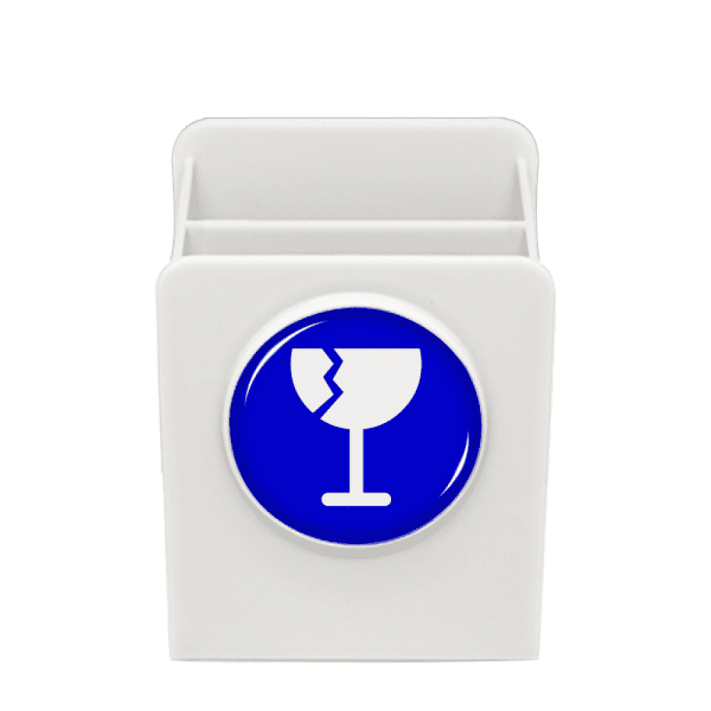 Fragile Blue Square Warning Mark Desk Pencil Holder Cup Pen Organizer ...