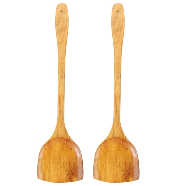 OUNONA Wooden Spatula Wok Cooking Flat Frying Turner Wood Turners ...