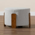 Baxton Studio Finlay Japandi Footstool, One Size, Walnut Brown ...